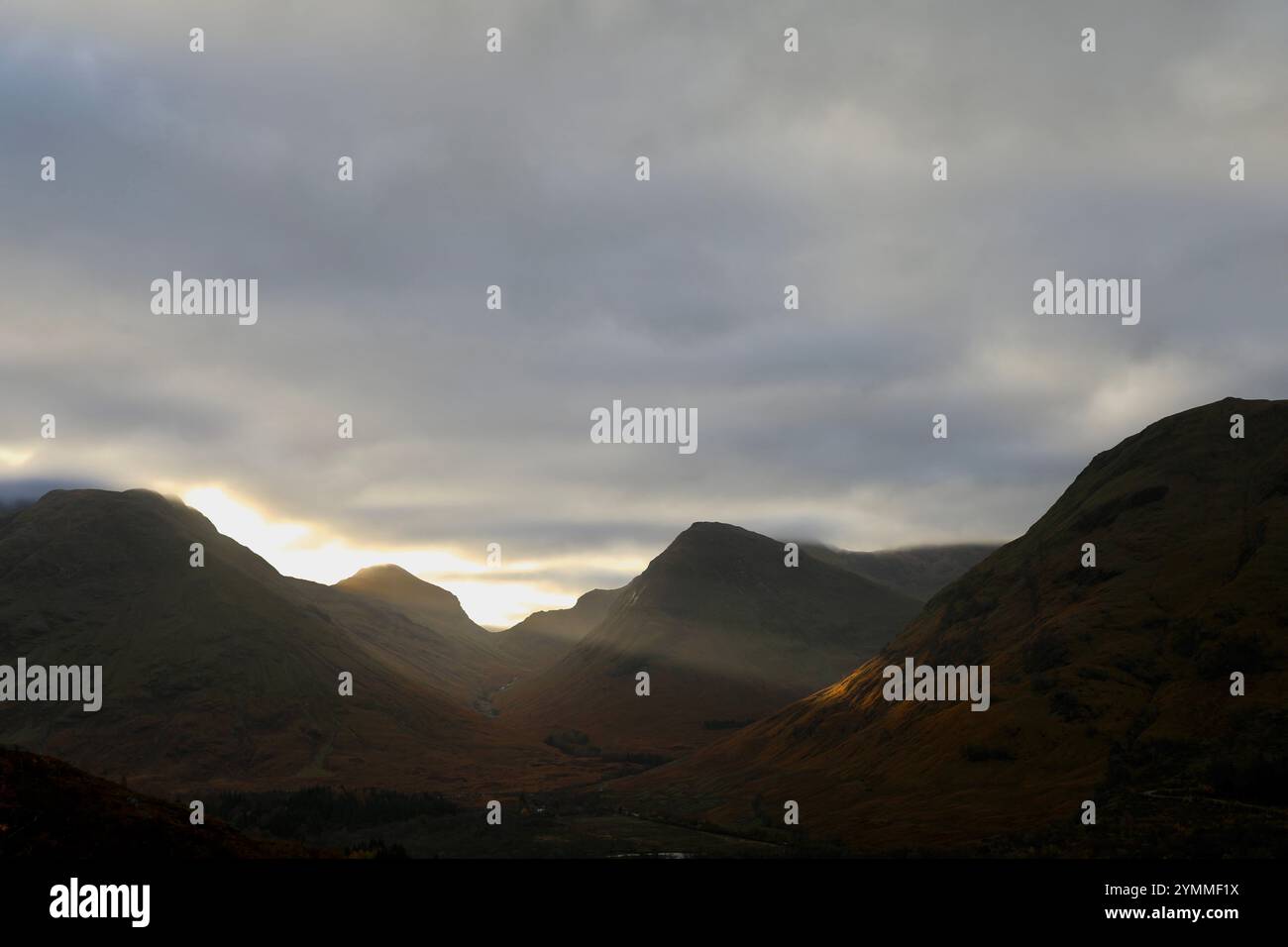 Scottish landscape in Glencoe, United Kingdom. The valley was one of ...