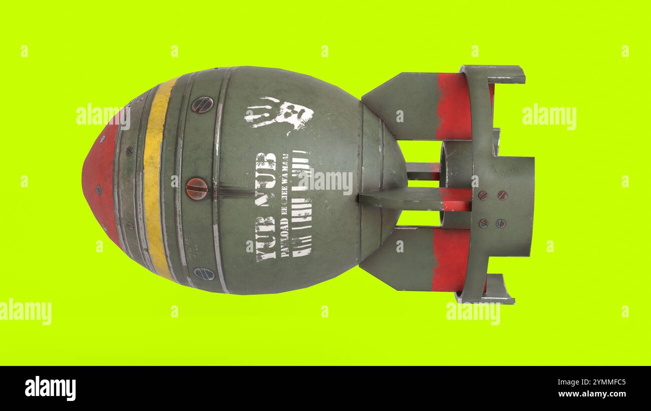 mini nuclear bomb with green background Stock Photo - Alamy