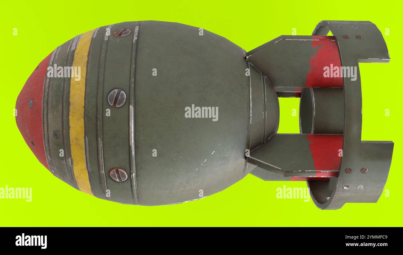 mini nuclear bomb with green background Stock Photo - Alamy