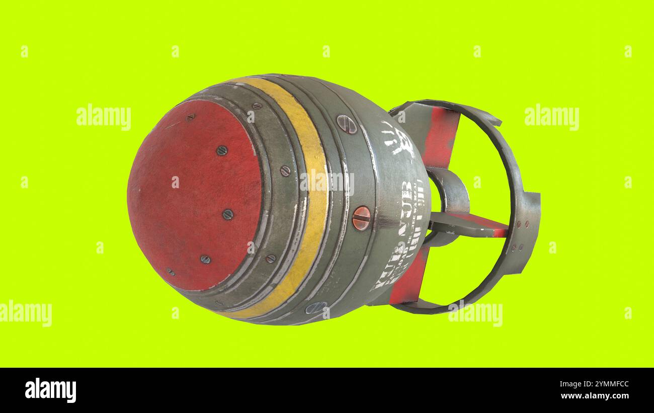 mini nuclear bomb with green background Stock Photo - Alamy