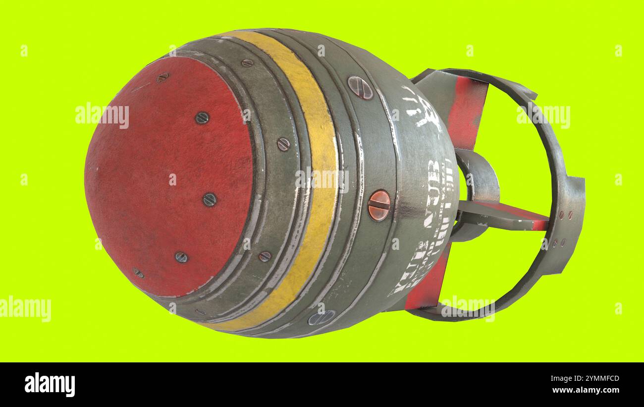 mini nuclear bomb with green background Stock Photo - Alamy