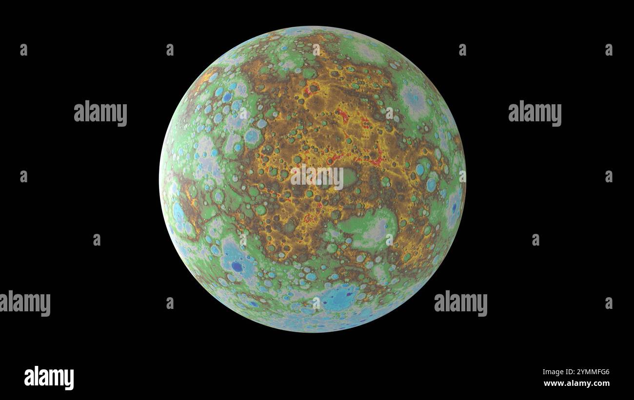 mercury with global digital elevation map Stock Photo - Alamy