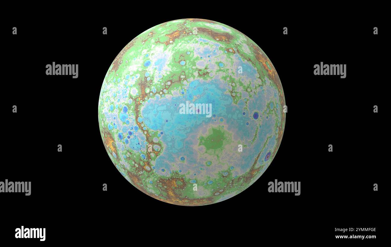 mercury with global digital elevation map Stock Photo - Alamy
