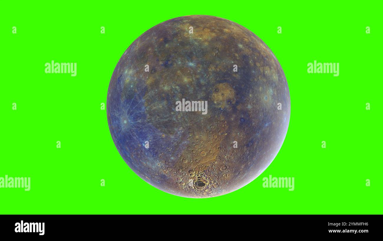 mercury planet with green background Stock Photo - Alamy