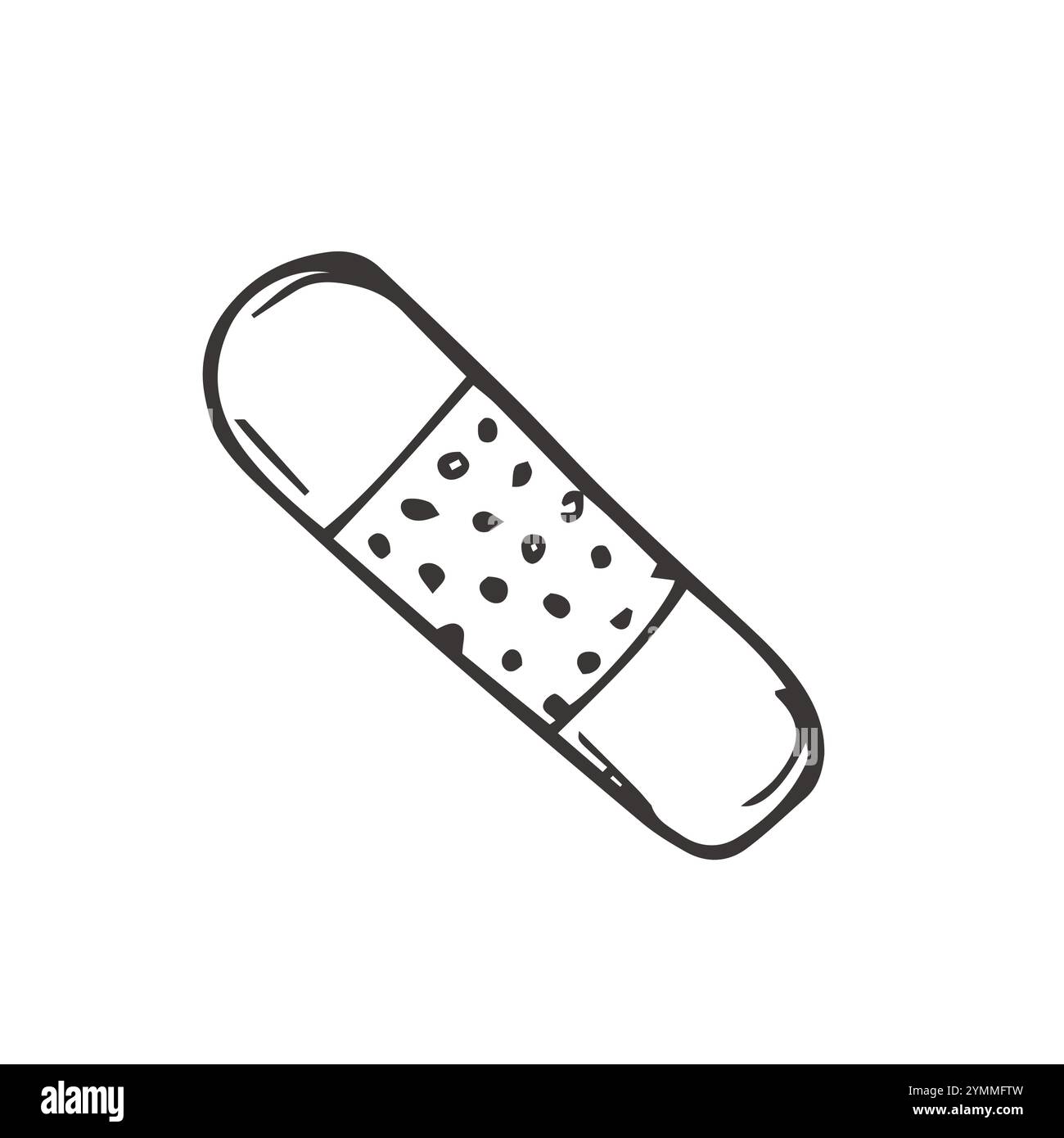 Adhesive plaster hand drawn outline doodle icon. Adhesive bandage as ...