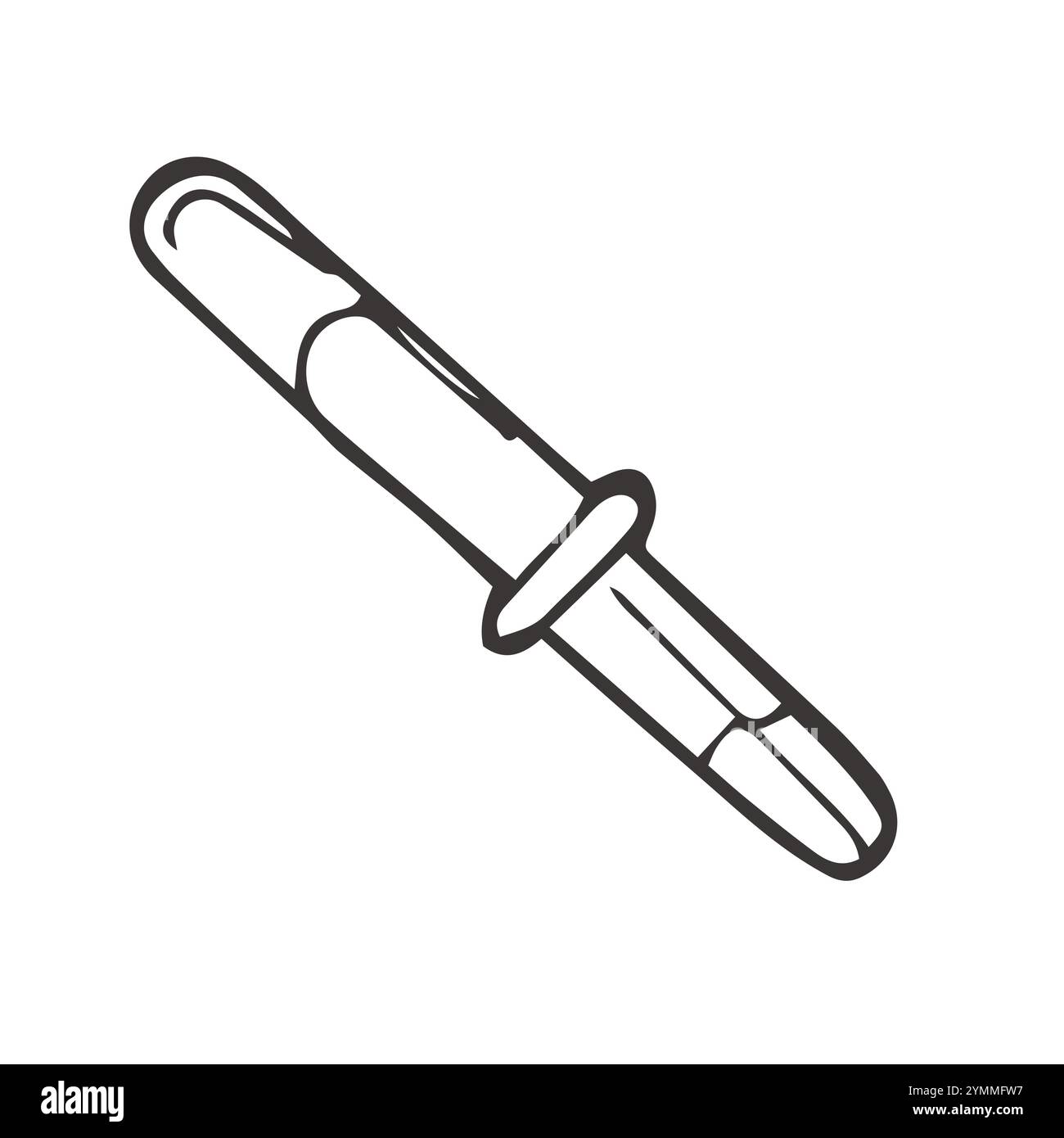 A pipette dropper hand drawn outline doodle icon. Medical pipette as ...