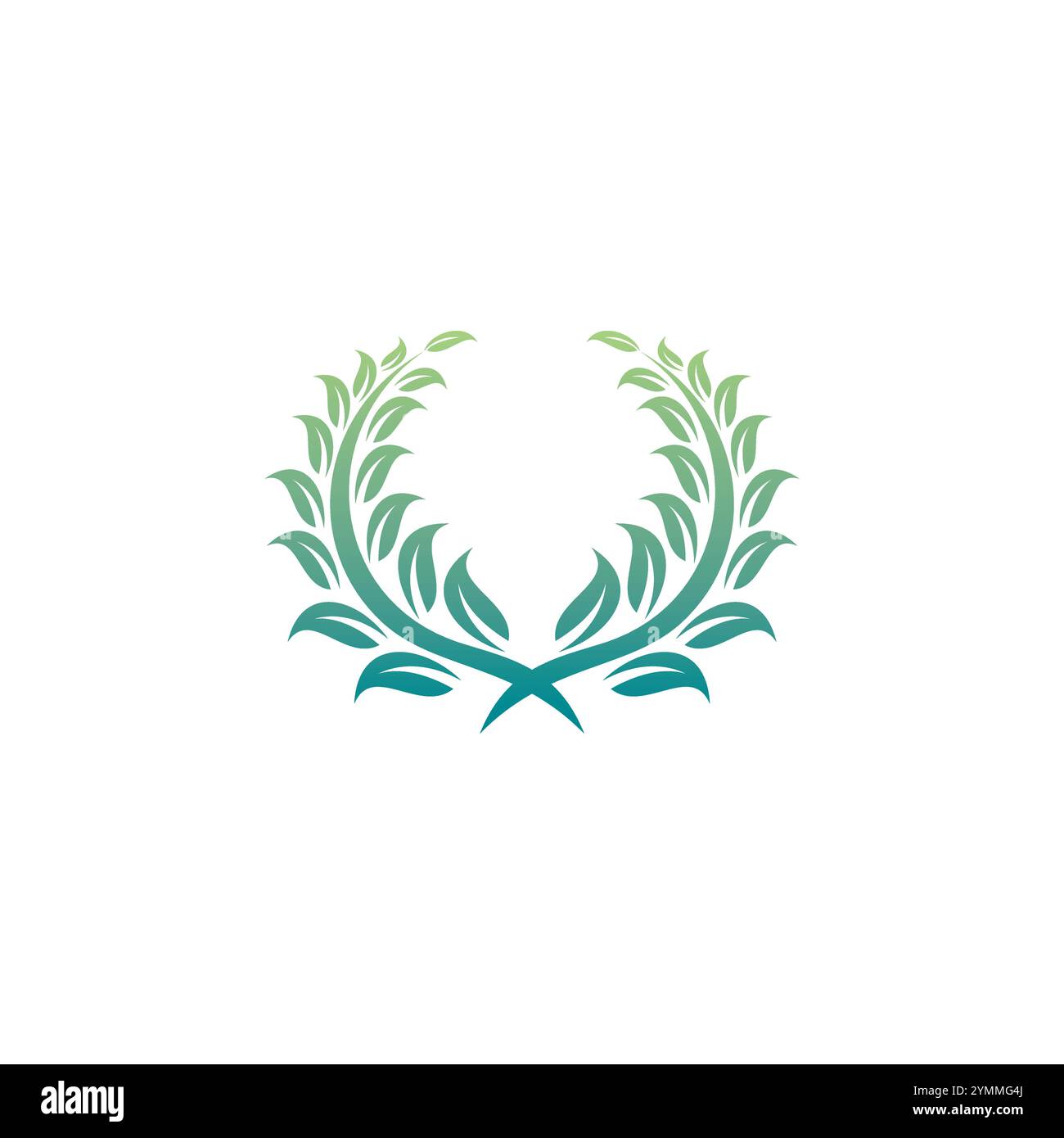 laurel with leaves logo design. Emblem made of laurel branches Stock ...