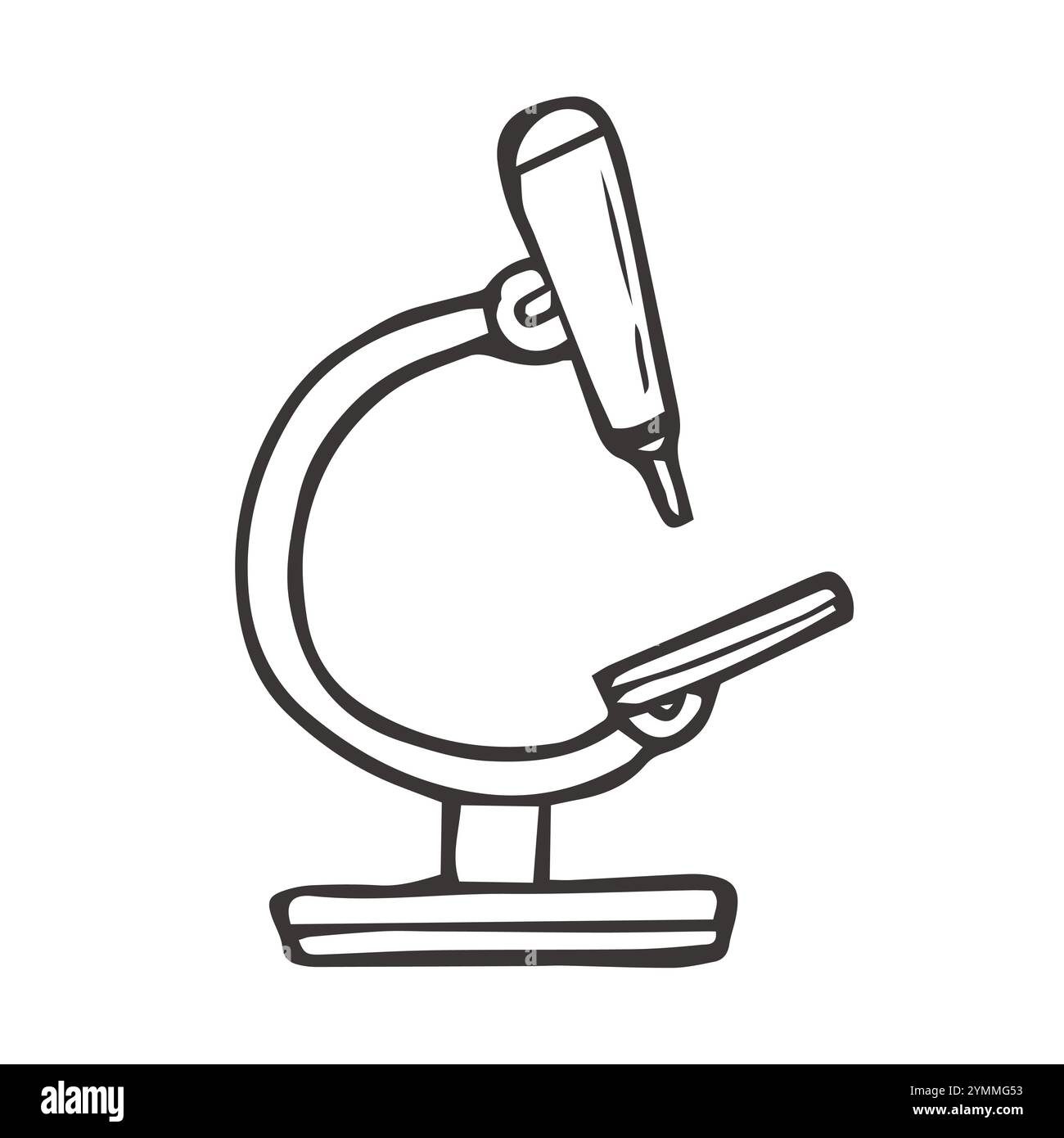 hand drawn microscope. line art chemistry, pharmaceutical instrument ...