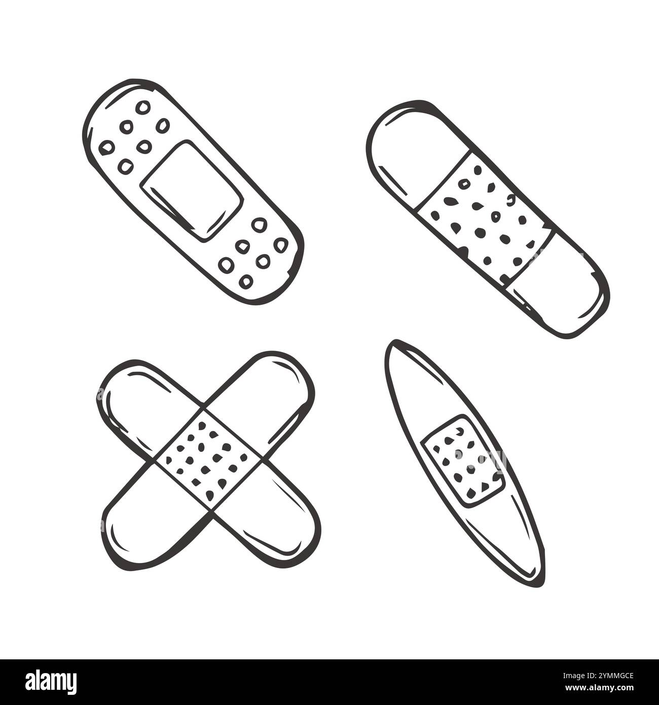 Sticking plaster vector sketch isolated on white background Stock ...