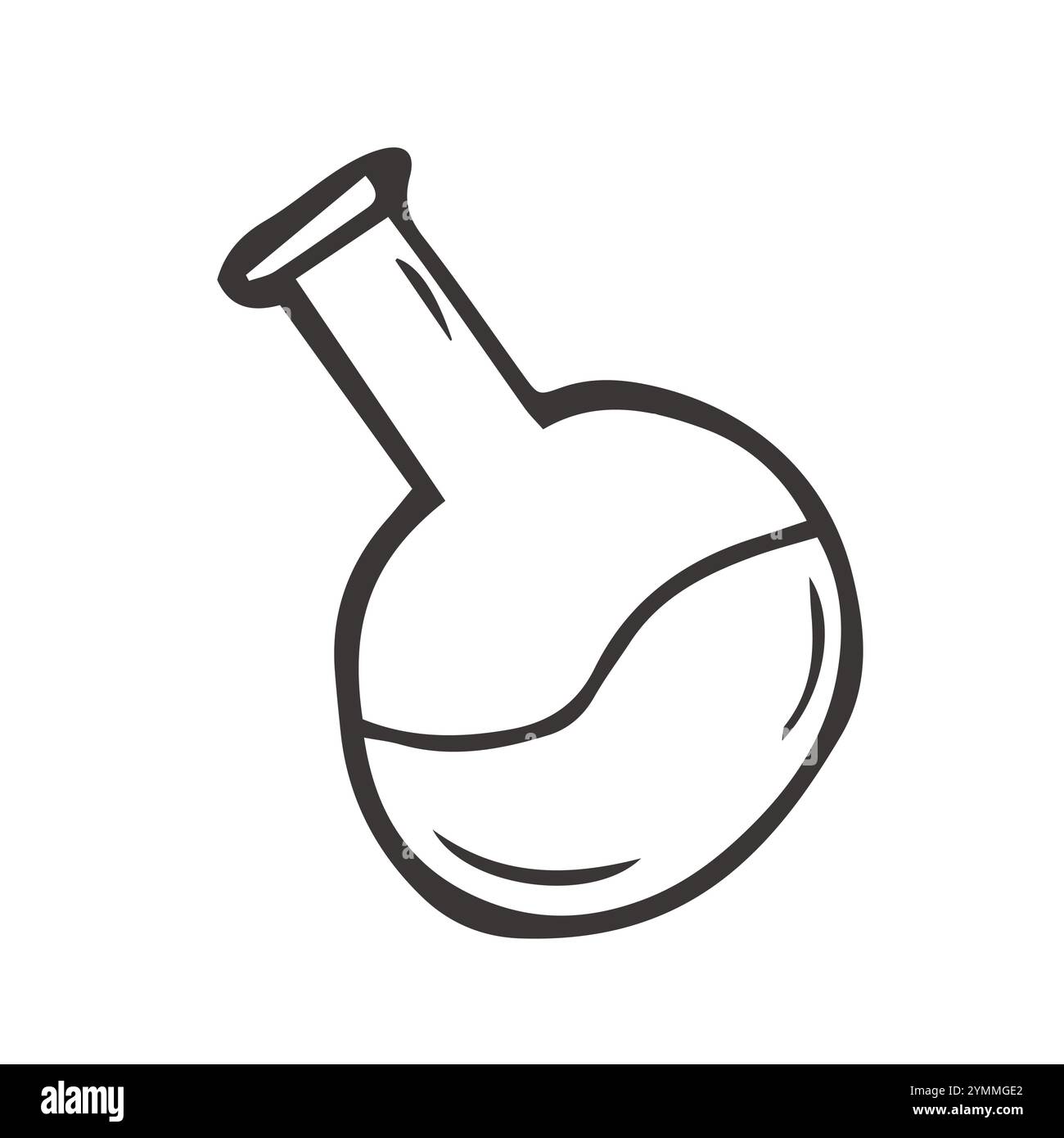 Vector hand drawn flask with magic potion outline doodle icon. Flask ...