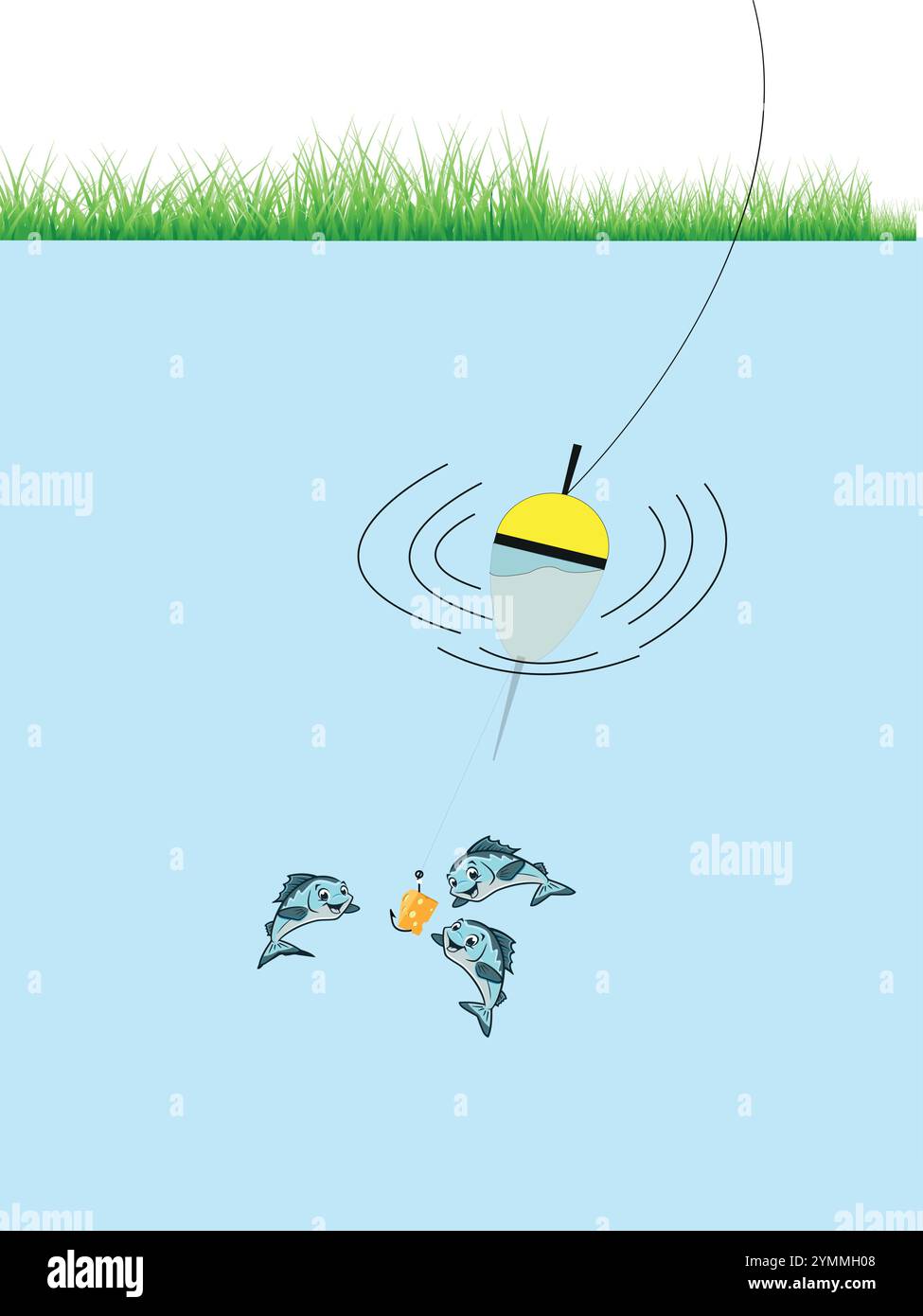 Blue line fishing float in Stock Vector Images - Alamy