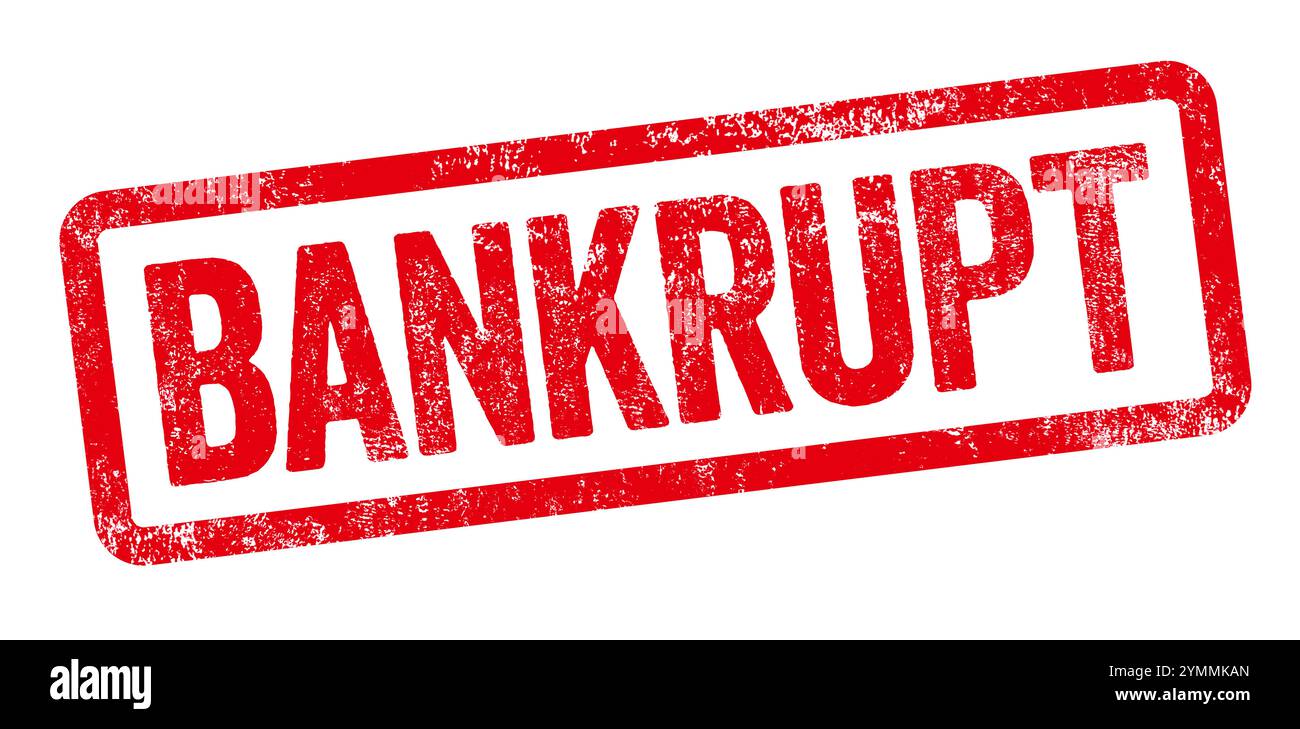 Red stamp on a white background - Bankrupt Stock Photo - Alamy