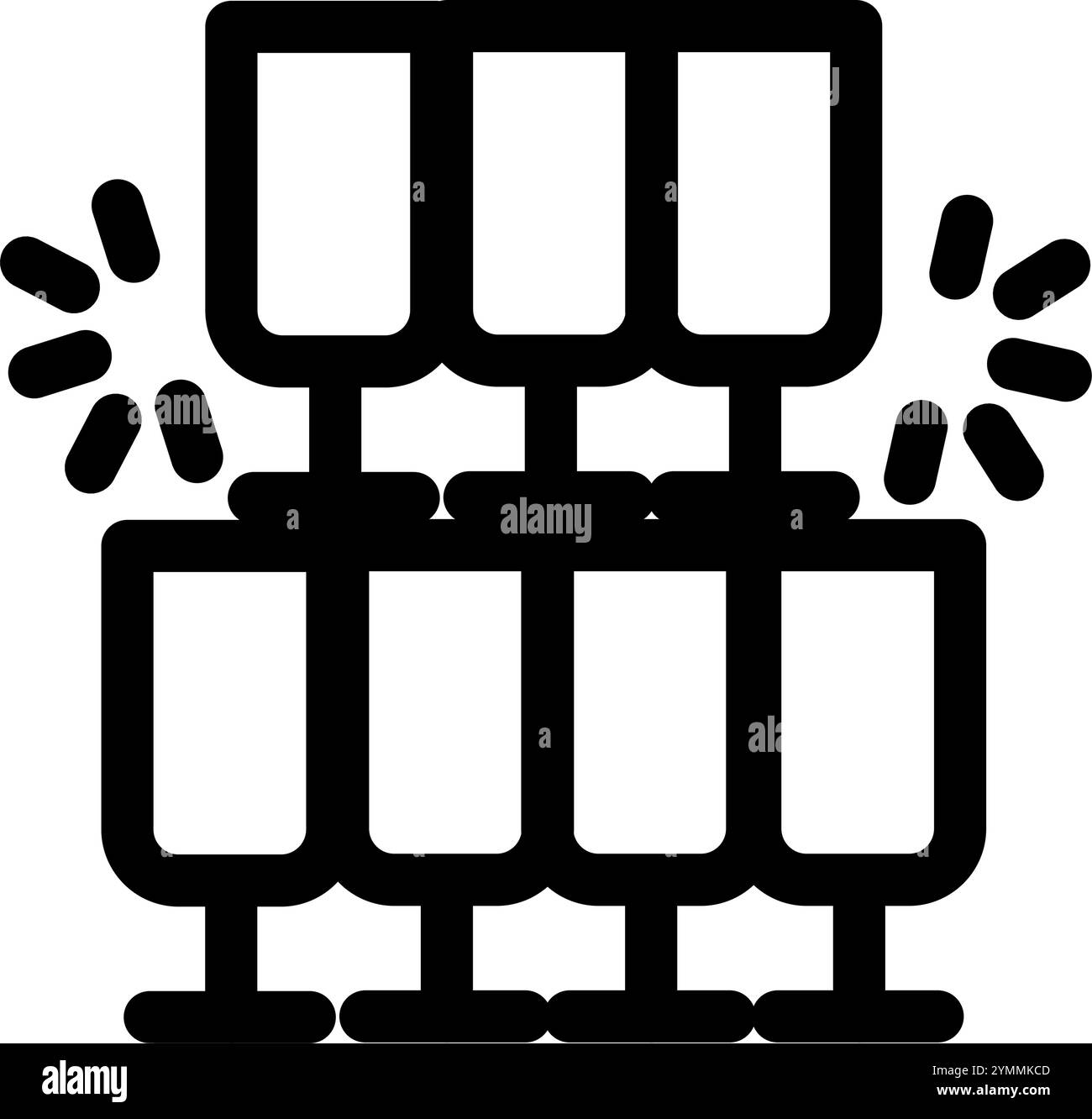 New year icon symbol- stack of champagne glasses icon Stock Vector ...