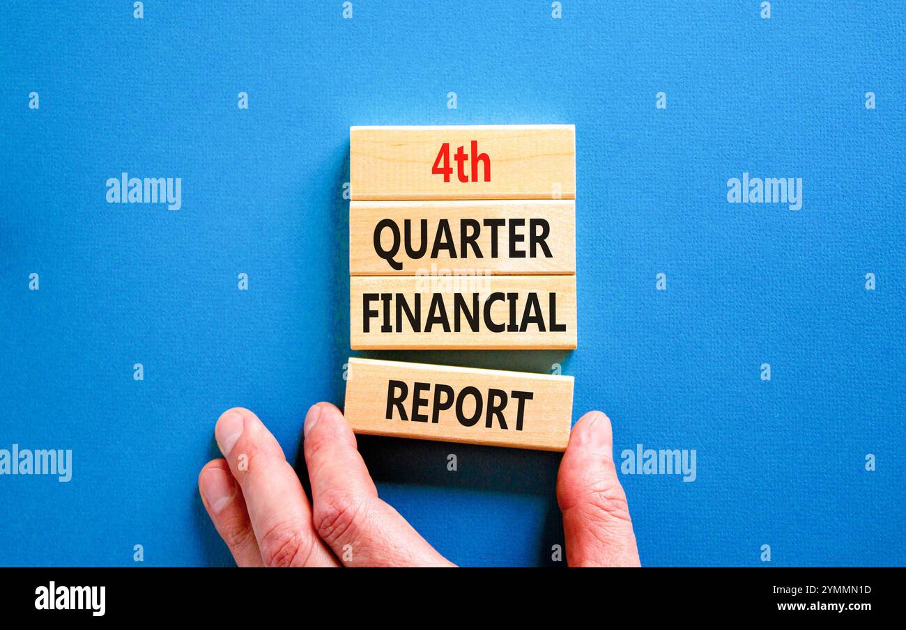 4th quarter financial report symbol. Concept words 4th quarter ...