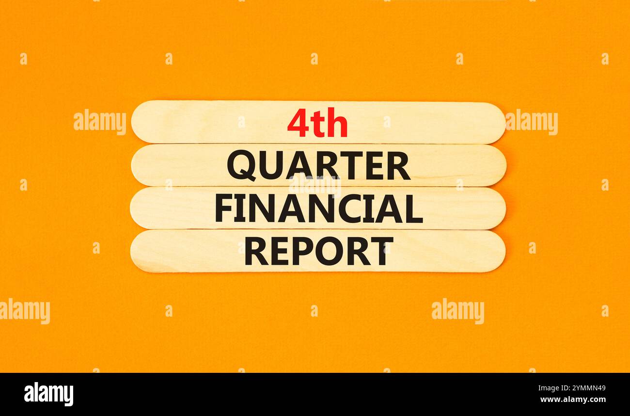 4th quarter financial report symbol. Concept words 4th quarter ...
