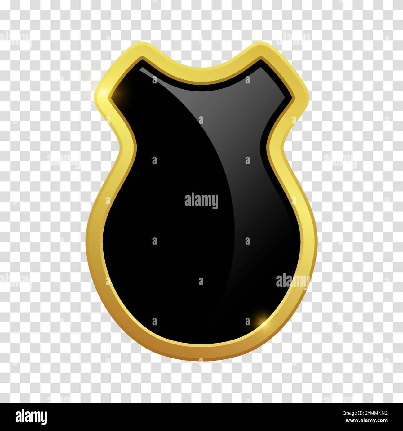 Black shield with glossy bright golden frame. VIP luxury logo design ...