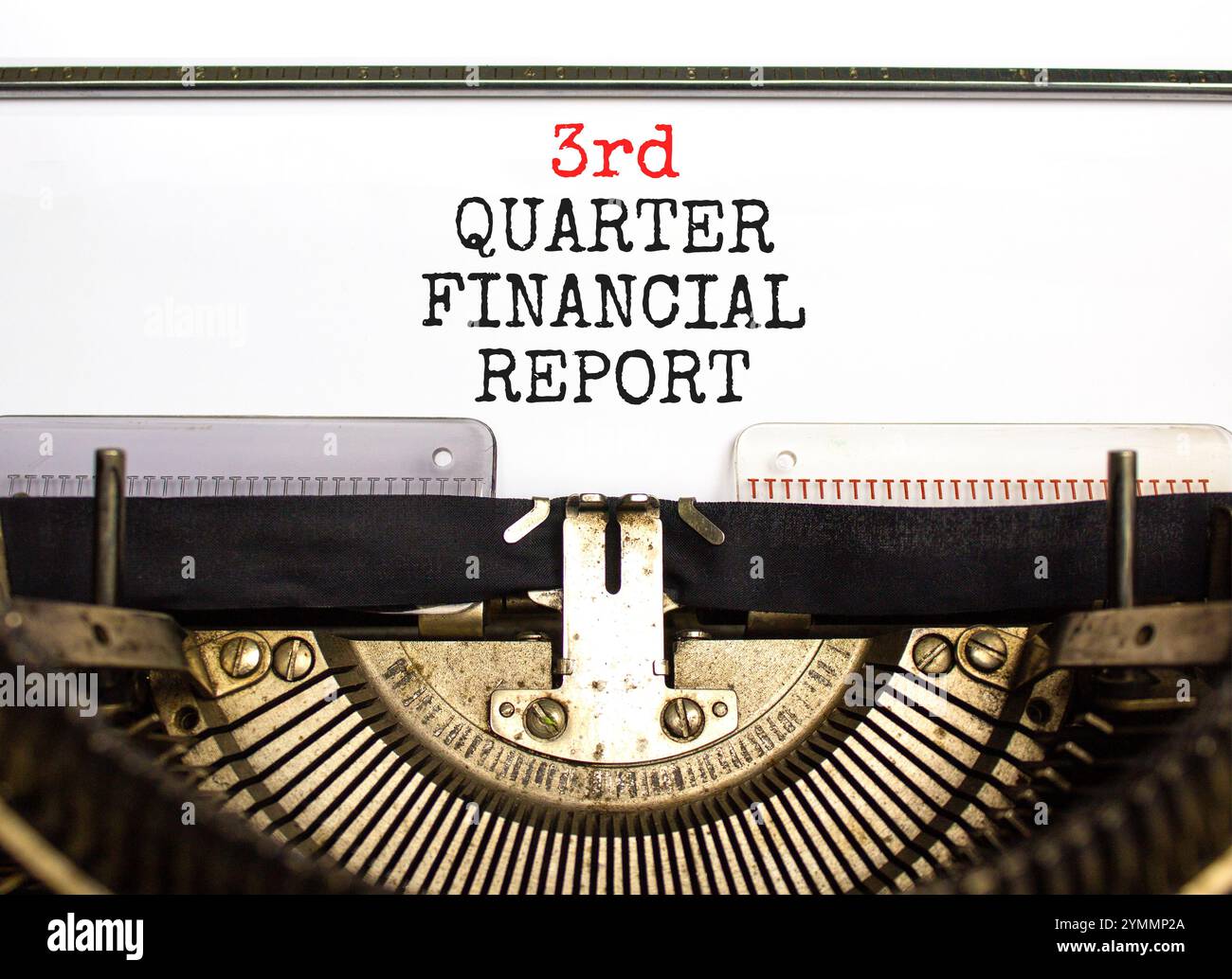 3rd quarter financial report symbol. Concept words 3rd quarter ...