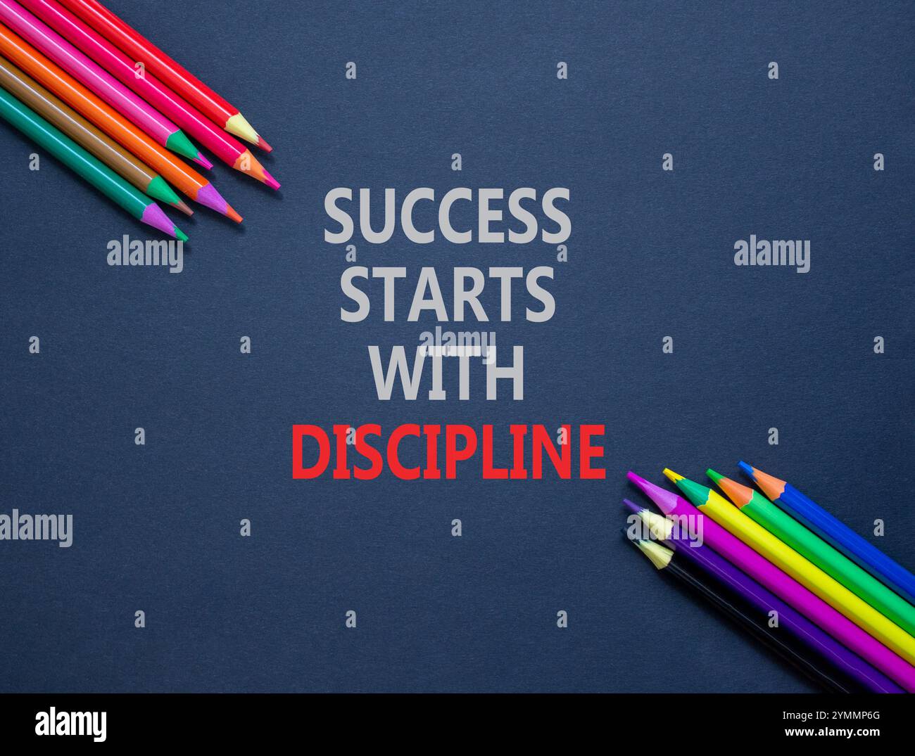 Success starts with discipline symbol. Concept words Success starts with discipline on beautiful ...