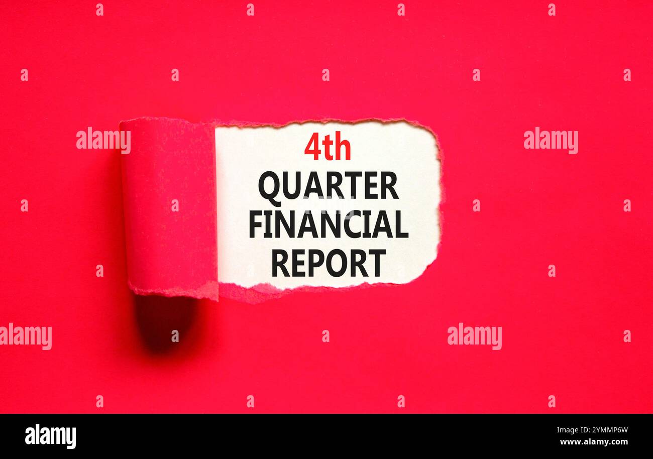 4th quarter financial report symbol. Concept words 4th quarter ...
