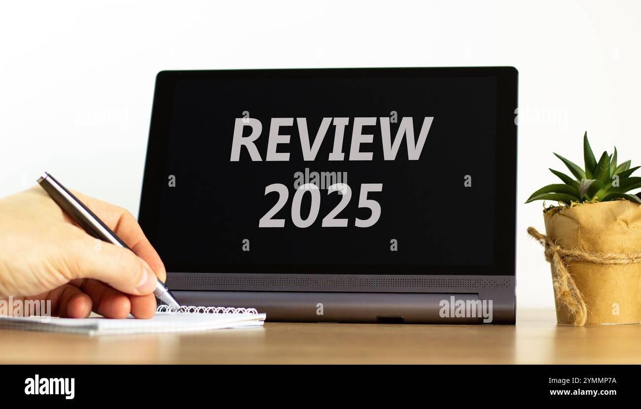 Planning review 2025 new year symbol. Concept words Review 2025 on ...