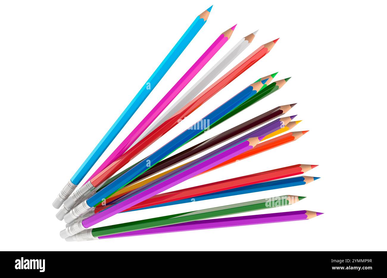 3d rendering color pencils hi-res stock photography and images - Alamy