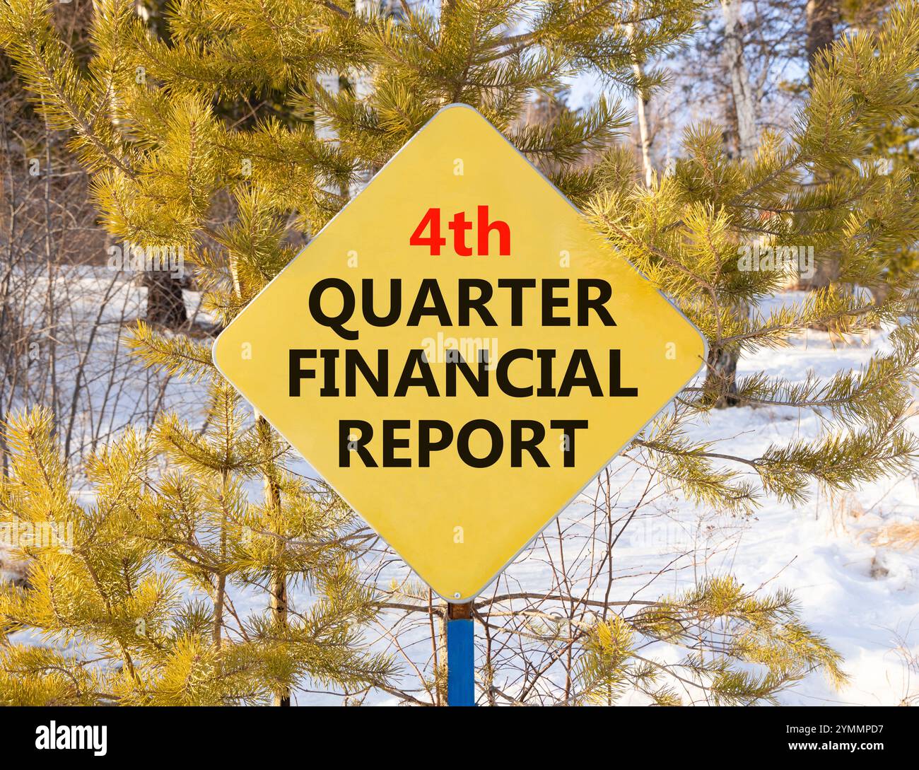 4th quarter financial report symbol. Concept words 4th quarter ...