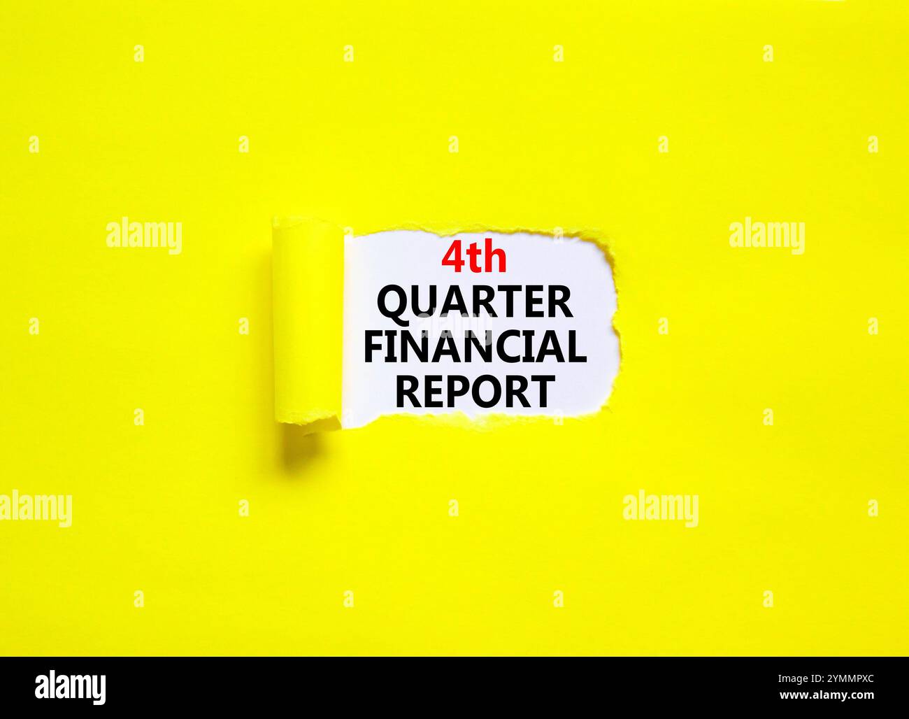 4th quarter financial report symbol. Concept words 4th quarter ...
