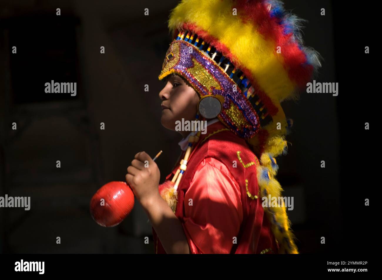 A dancer shakes a maraca as he performs during Nino Fidencio ...