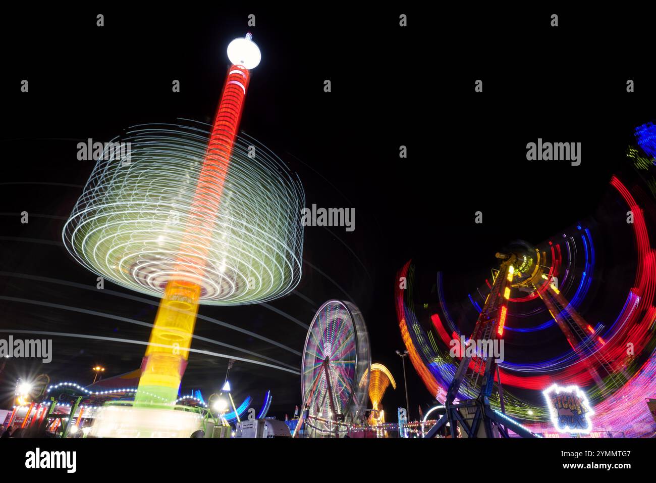 Festival rides at a County fair Stock Photo - Alamy