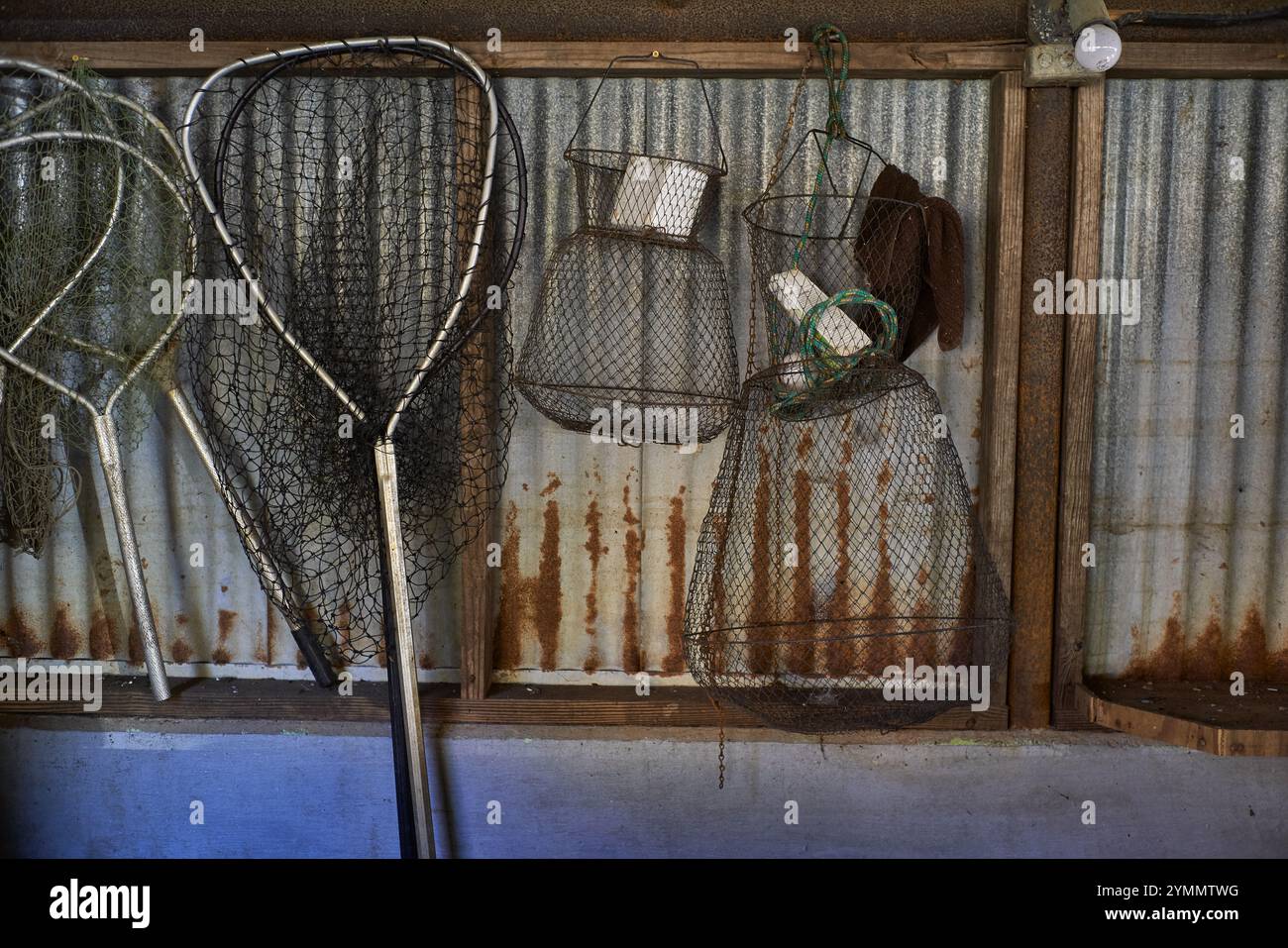 A variety of Fishing nets and traps Stock Photo - Alamy