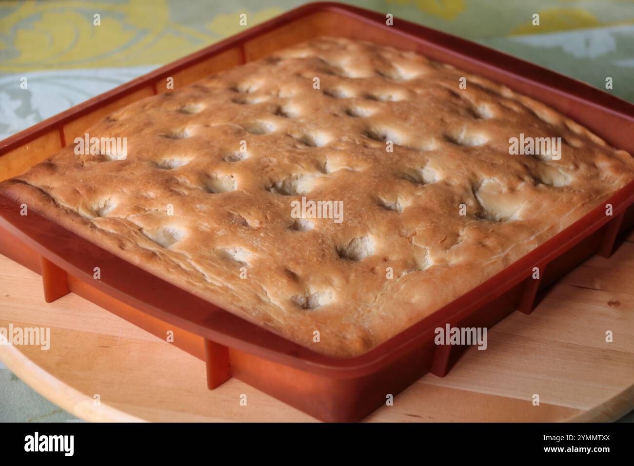 italian focaccia genovese is a traditional oven baked flat bread ...