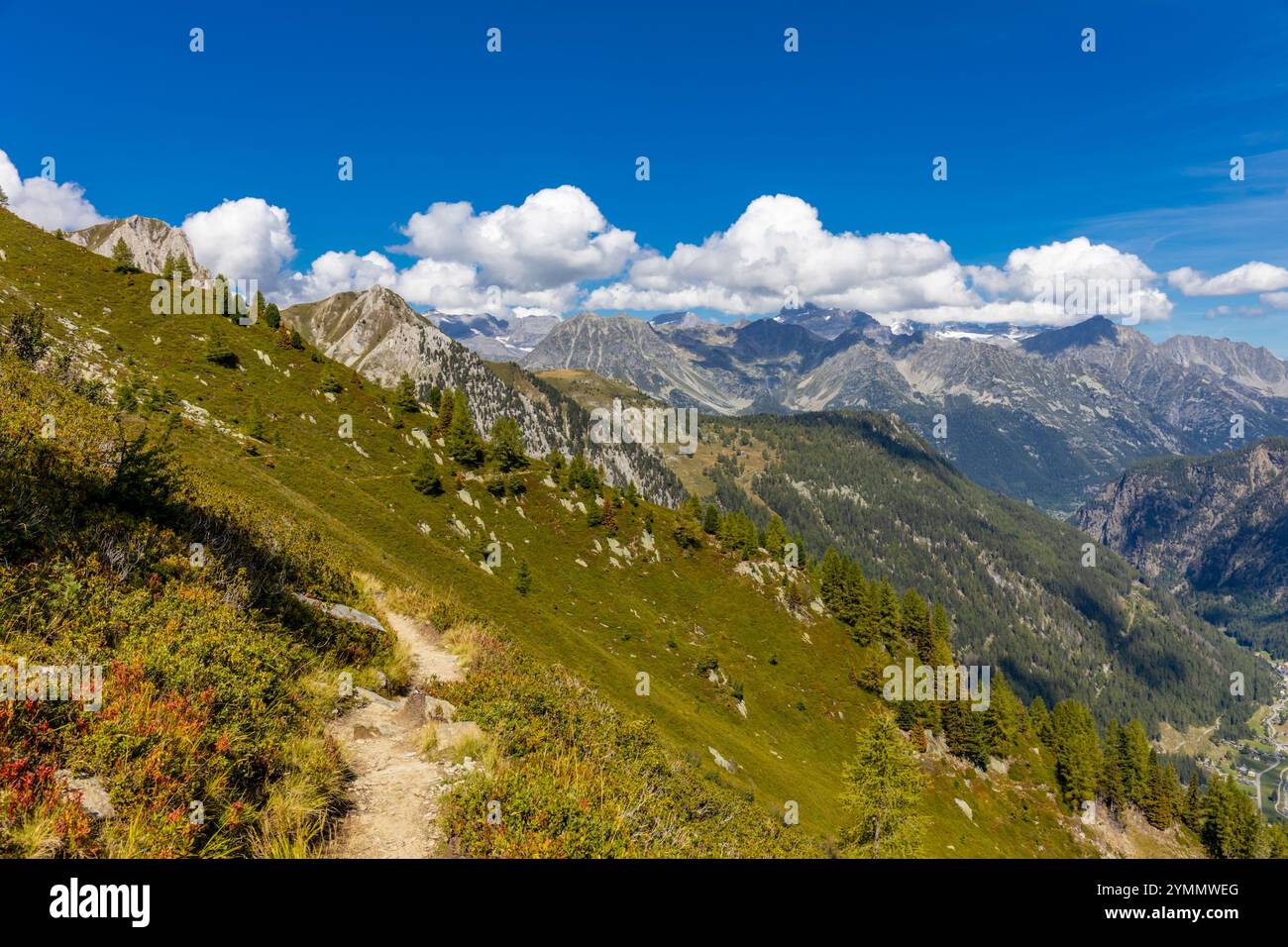 Tour du Mont Blanc beautiful landscapes in the Alps mountains on a ...