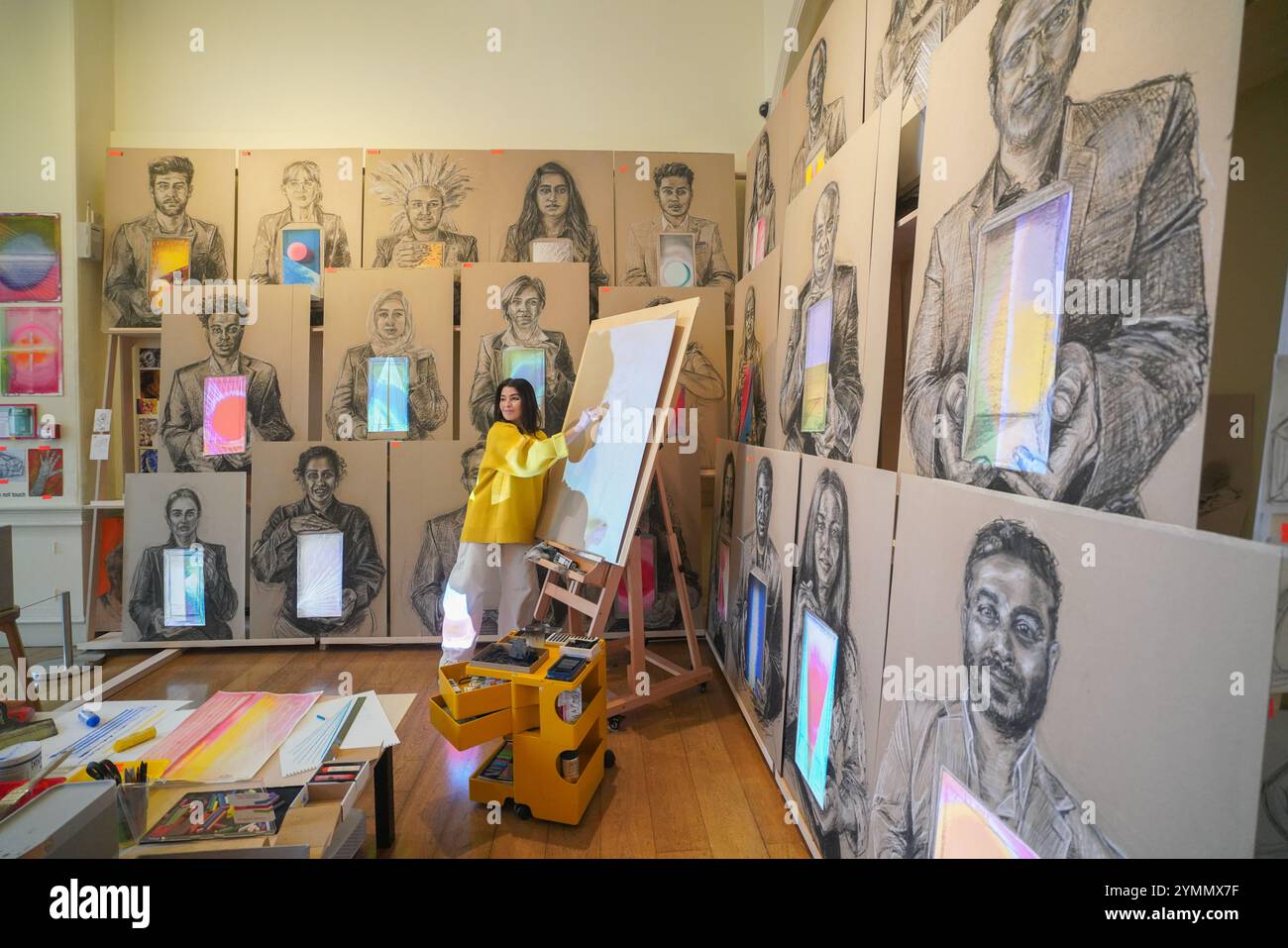 London, UK. 22 November 2024 Es Devlin in the recreation of her studio ...