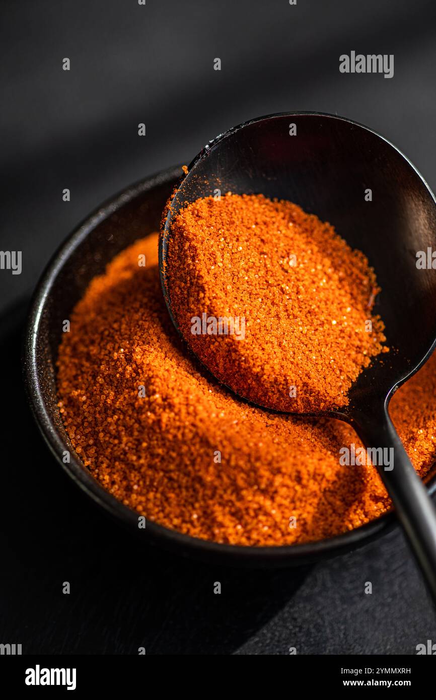Spicy salt in the spoon Stock Photo - Alamy