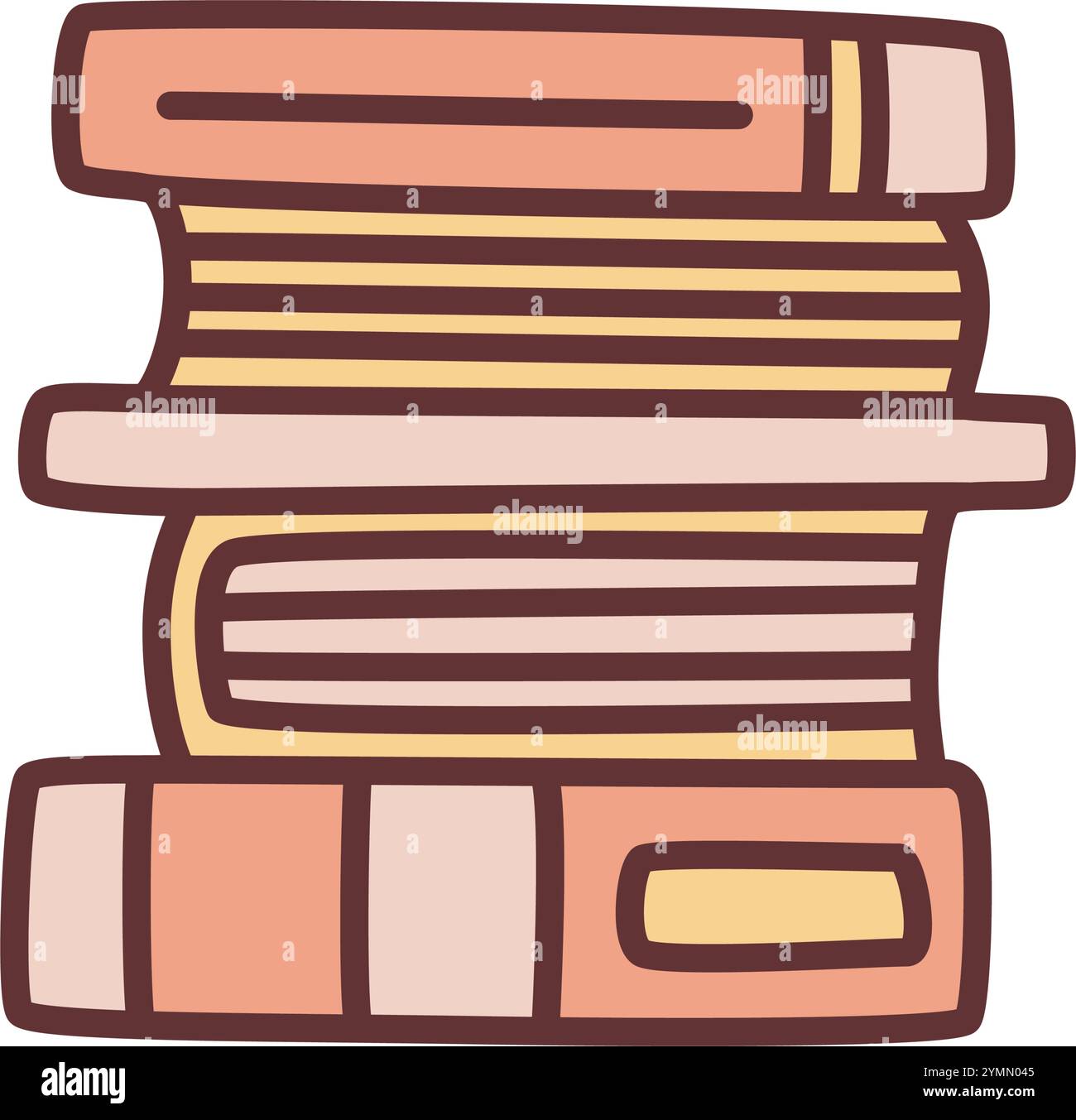 Doodle pile of books icon in minimalistic style. Knowledge symbol Stock ...