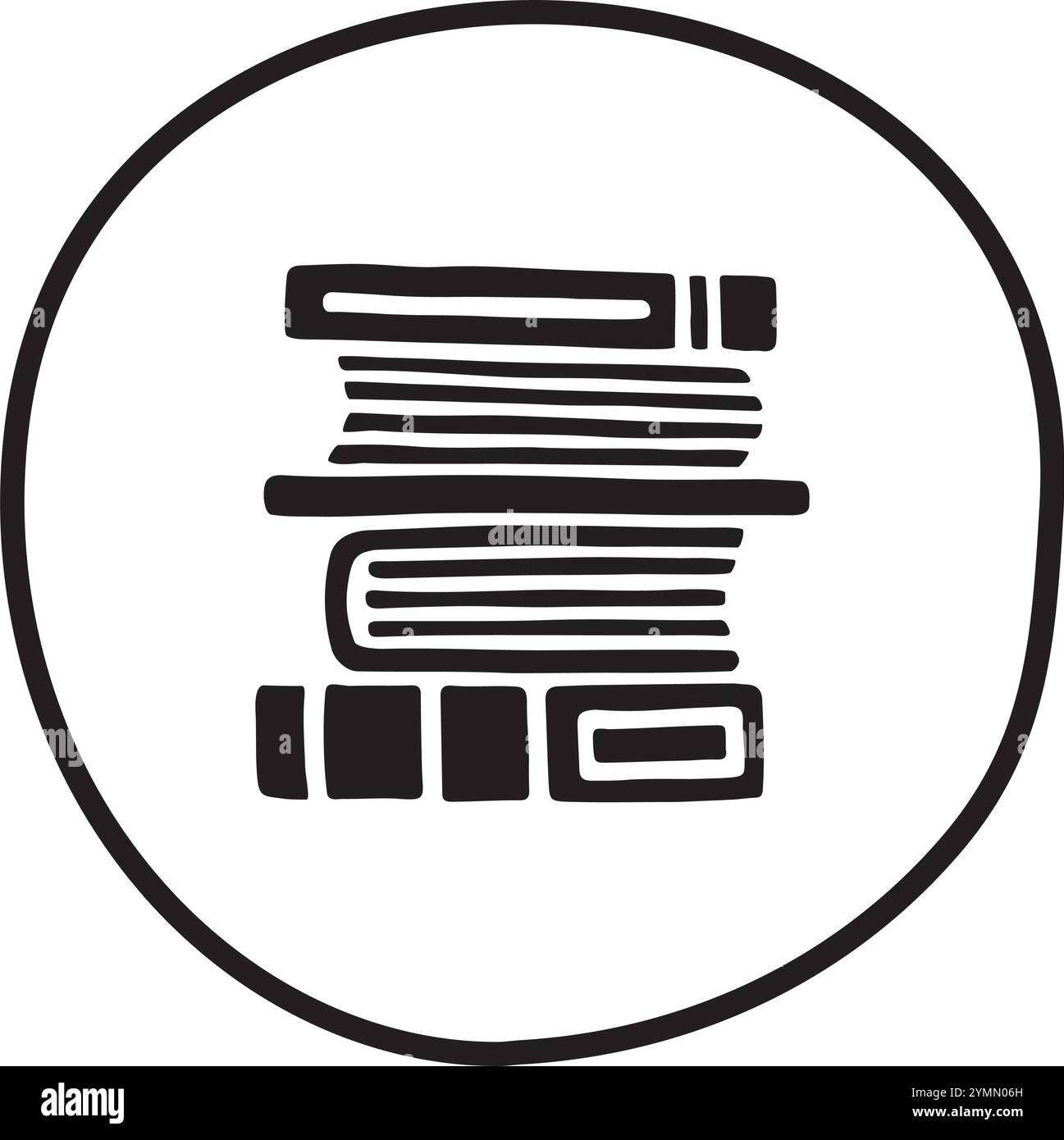 Book pile silhouette Black and White Stock Photos & Images - Alamy