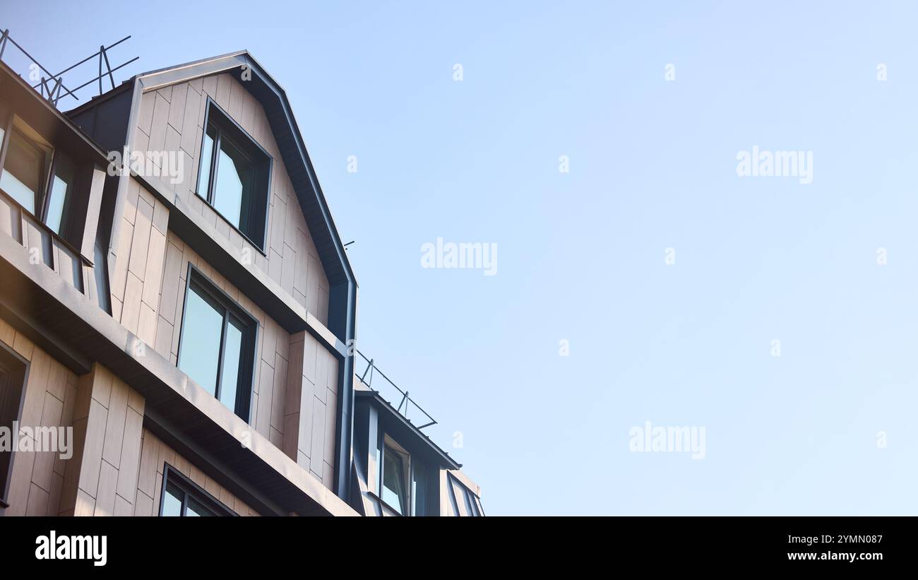 Wall of commercial building with large windows and Exterior porcelain ...
