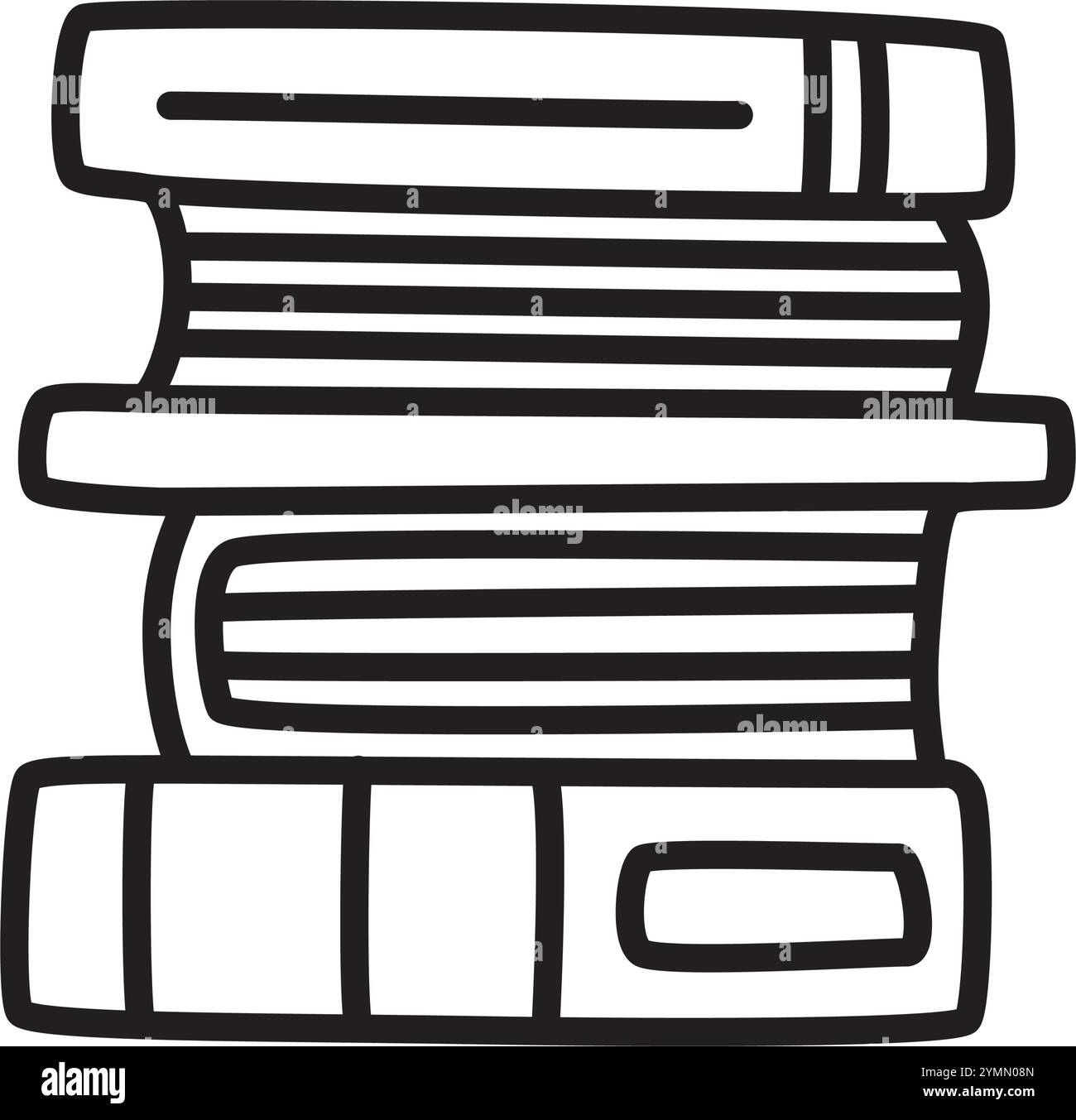 Doodle pile of books icon. Hand drawn book, journal or notebook symbol ...