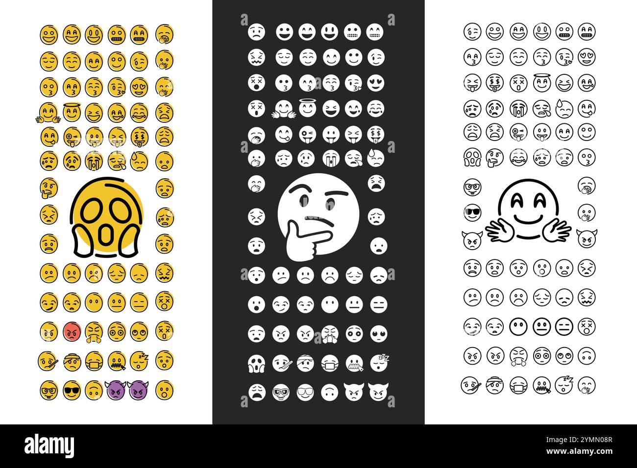 Emoji emoticon smiley vector set hi-res stock photography and images ...