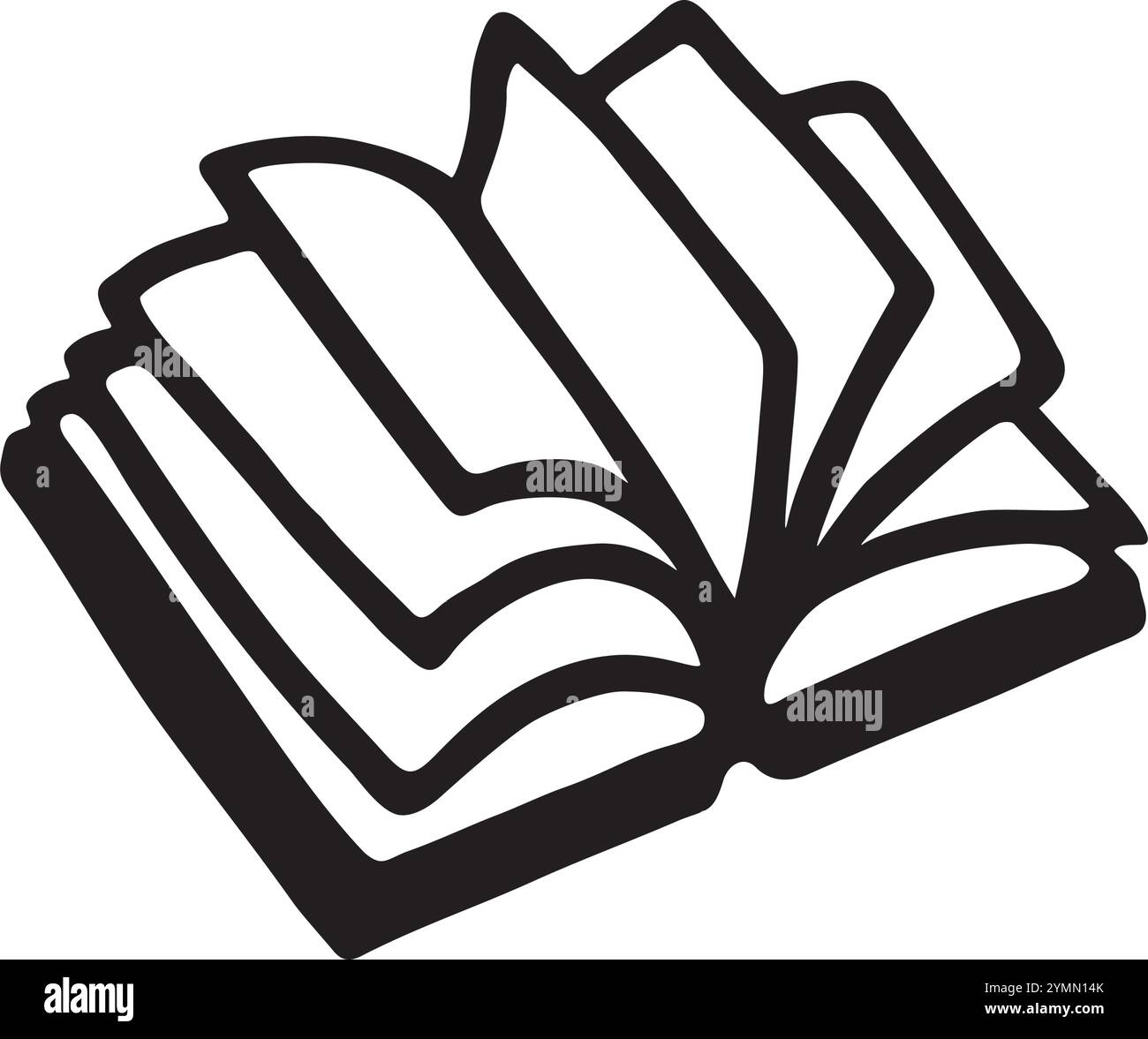 Doodle book icon freehand drawn with thin line in minimalistic style ...