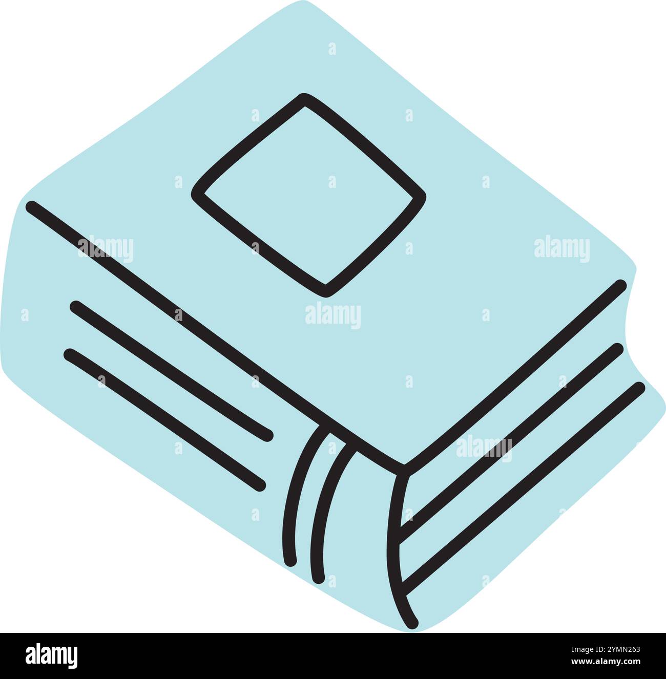 Doodle book icon hand drawn in minimalistic style. Knowledge symbol ...