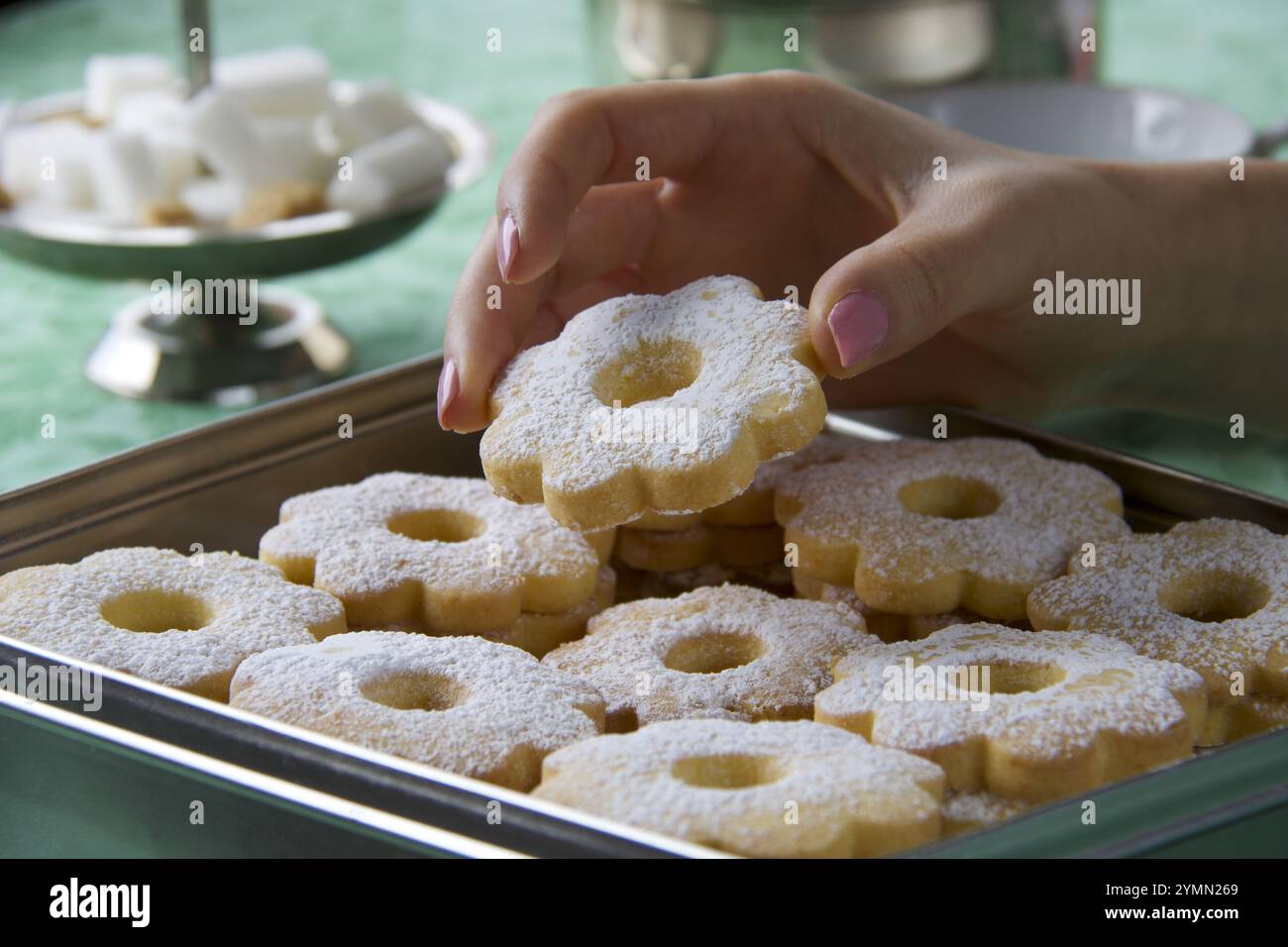 Round biscuits with hole hi-res stock photography and images - Alamy