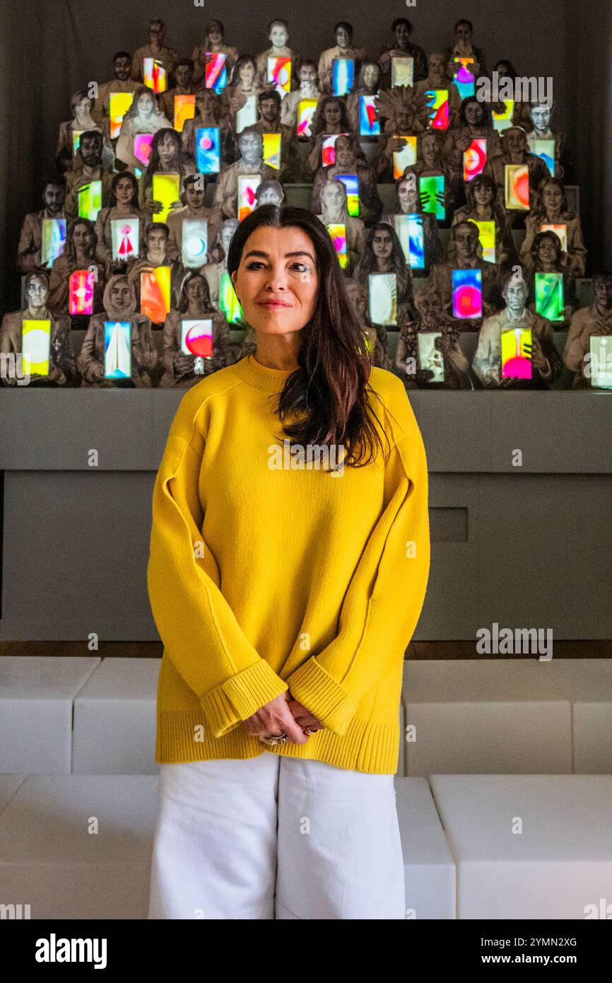 London, UK. 22 Nov 2024. The artist with a new version of CONGREGATION - Es Devlin: Face to Face ...