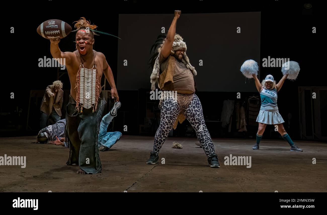Actors portray Native Americans Indians in a Wild West American ...