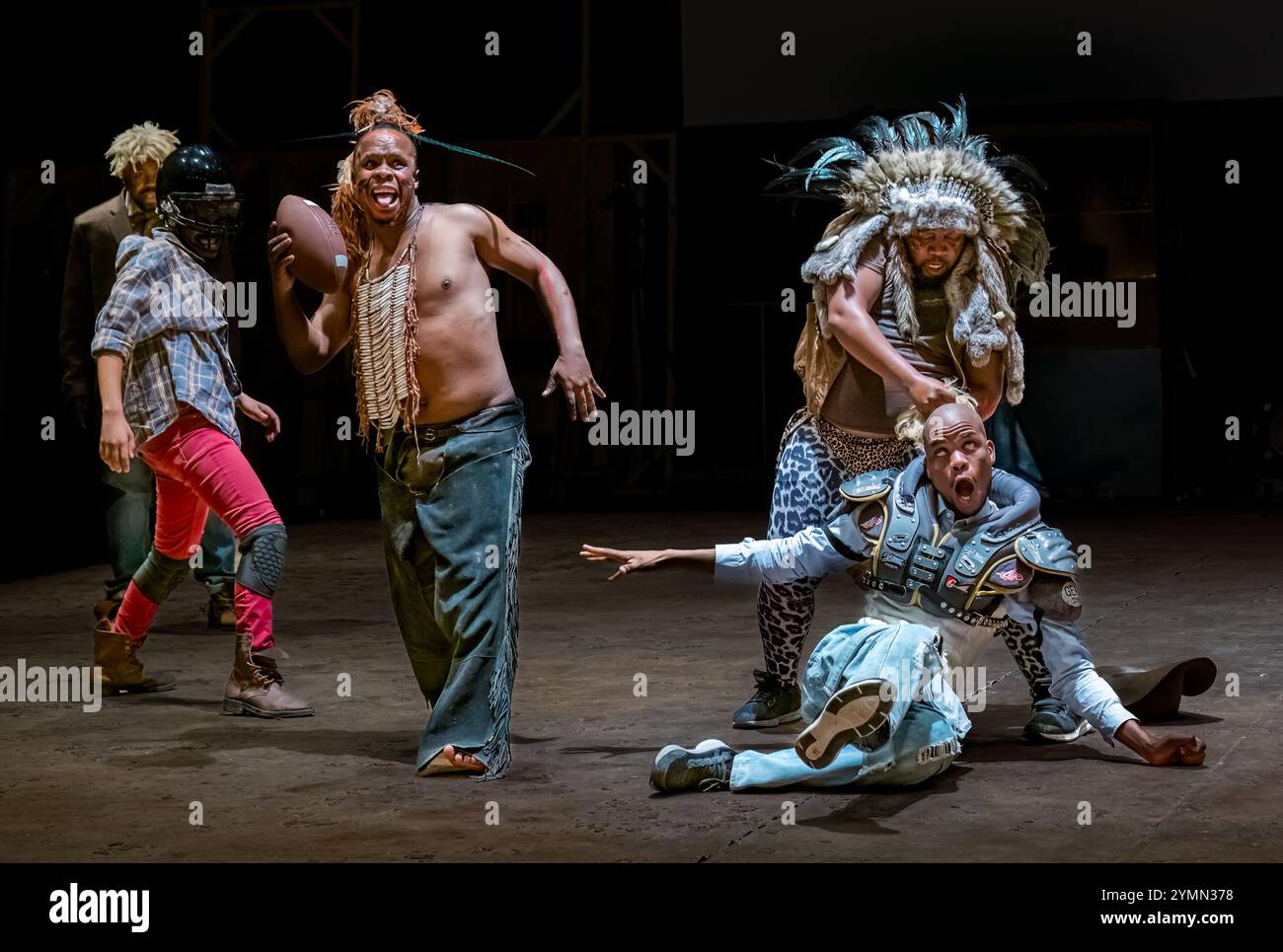 Actors portray Native Americans Indians in a Wild West American ...