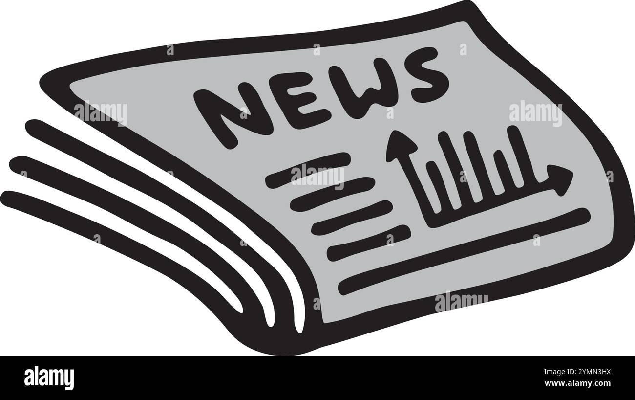 Doodle newspaper icon or logo, hand drawn with ink pen Stock Vector ...
