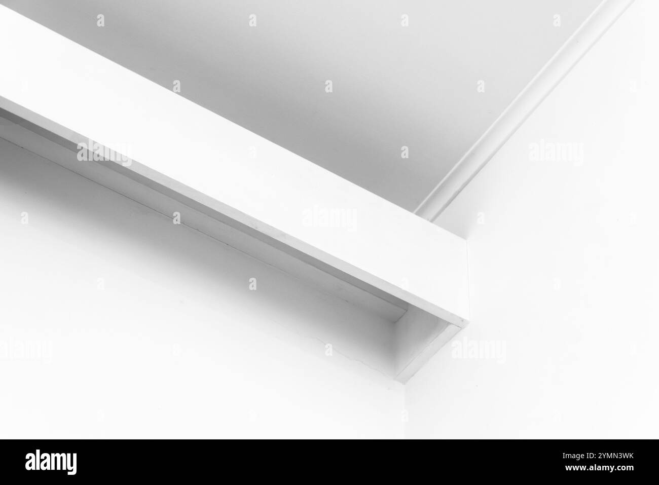 Abstract white interior details. Walls, ceiling and cornice niche ...