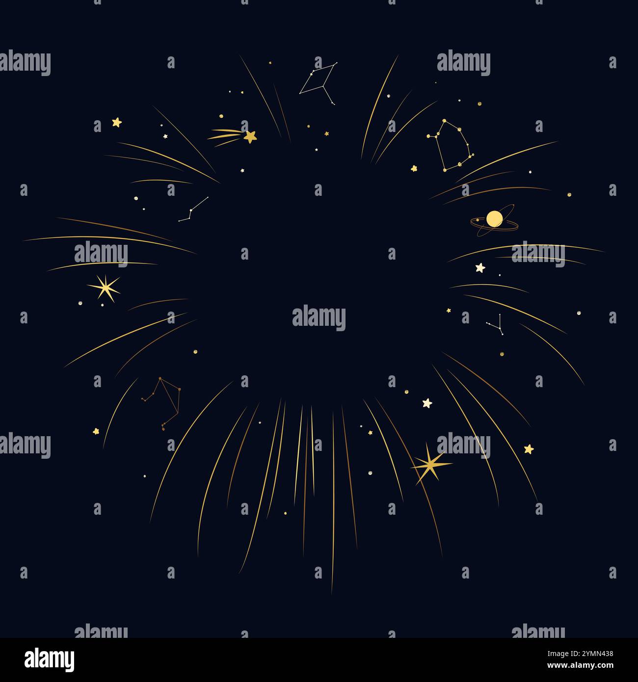 Night sky background frame isolated design element. Place for text ...