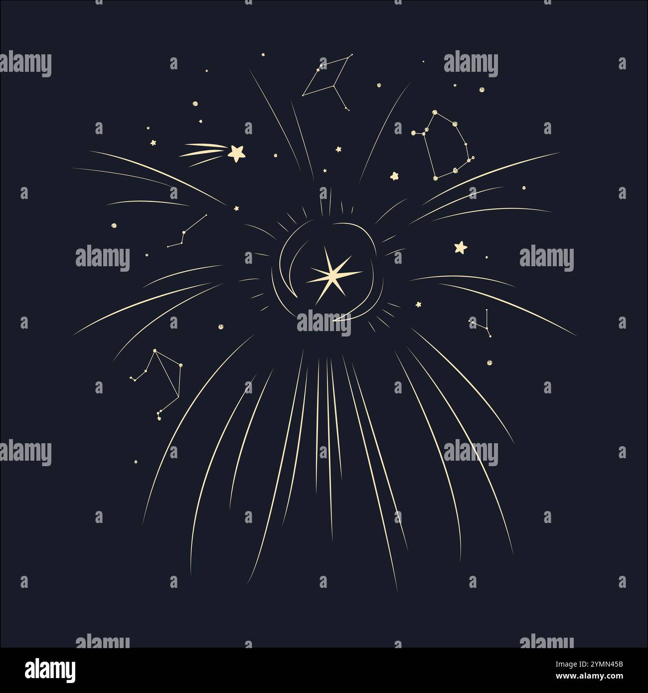 Night sky background isolated design element. Stars, constellations ...