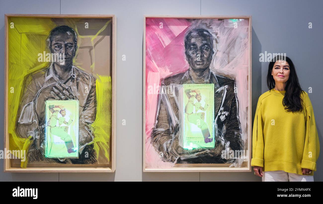 London, UK. 22nd Nov, 2024. The artist in the third room, containing ...